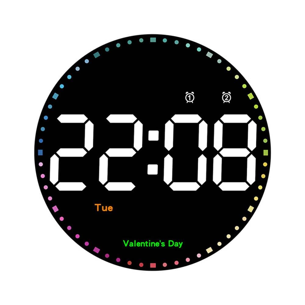 Round Digital Wall Clock