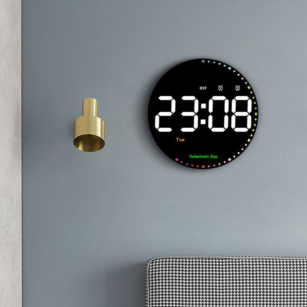 Round Digital Wall Clock