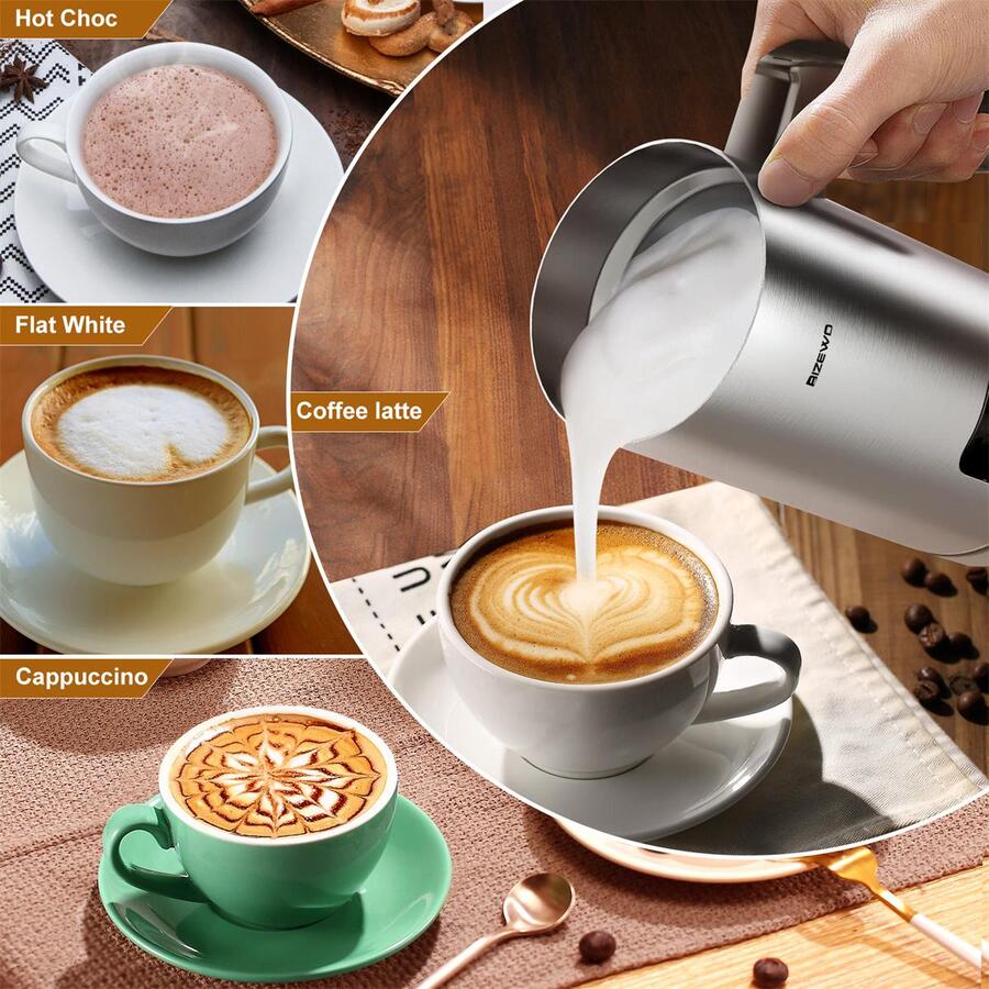 Milk Frother and Steamer, Electric Milk Warmer with Touch Screen ...