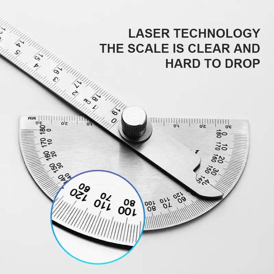 1pc 14cm Stainless Steel Degree Protractor Scale Ruler With 180 Degree ...
