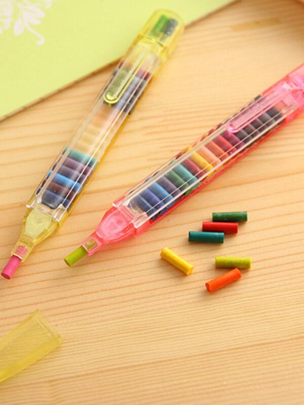 1pc Mixed Color Crayon, Modern Random Color Plastic Crayon For Children ...