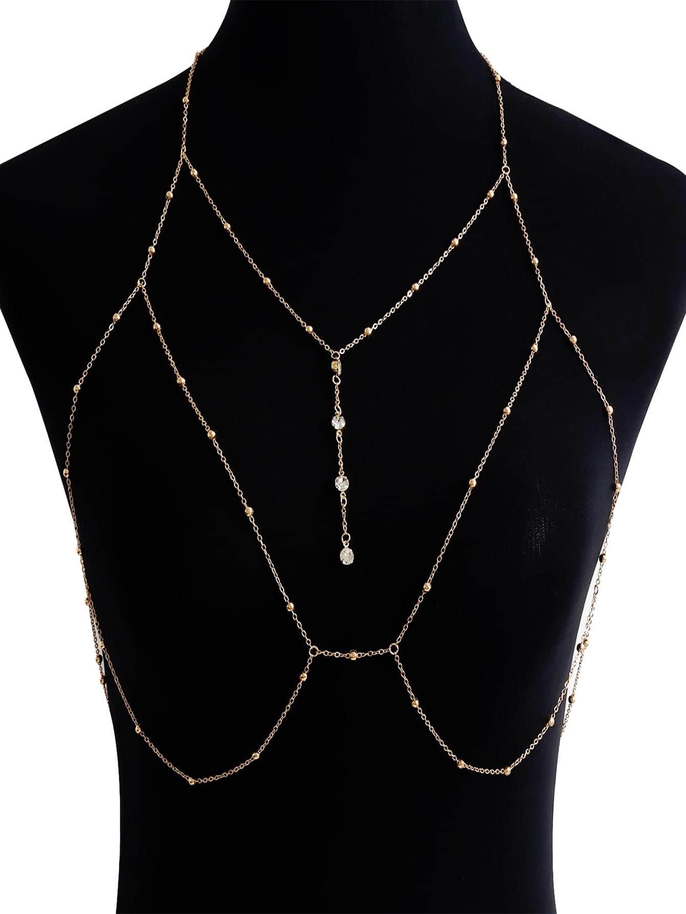 1pc Exquisite Rhinestone & Bead Decor Body Chain For Women For Spring ...