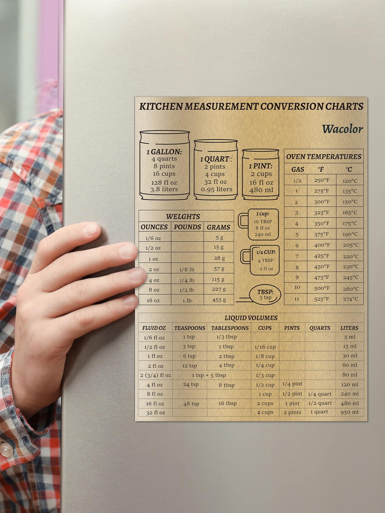 1pc Kitchen Conversion Chart Fridge Magnet | SHEIN USA