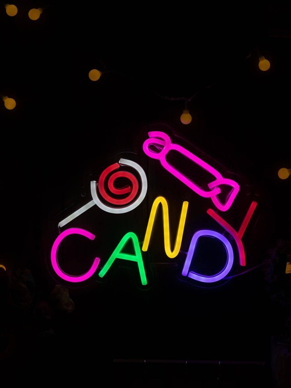 1 pieza Letrero de neón LED PS neón creativo con letra & en forma de ...