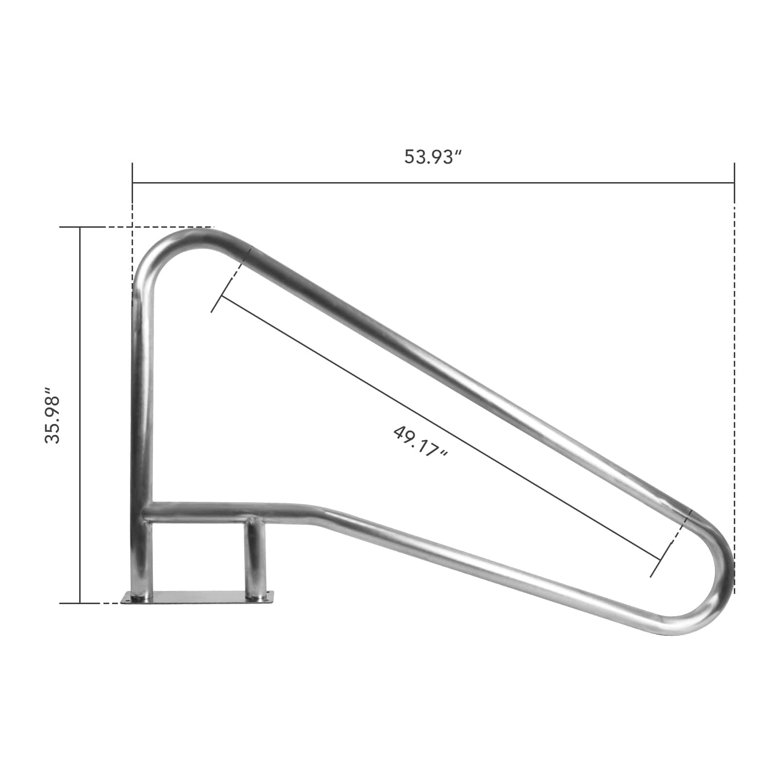 Pool Handrail 54x36 Swimming Pool Stair Rail 304 Stainless Steel