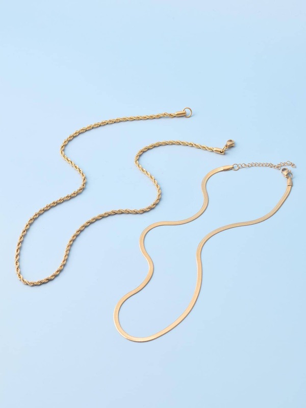 2pcs/set Fashion Twist Design Chain Necklace For Women For Gift | SHEIN USA