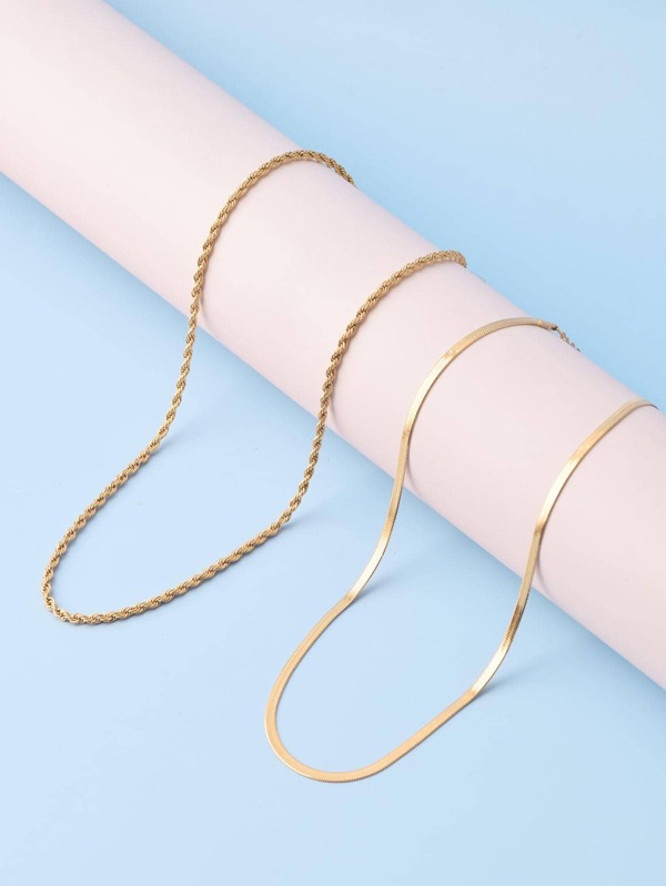 2pcs/set Fashion Twist Design Chain Necklace For Women For Gift | SHEIN USA