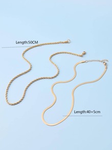 2pcs/set Fashion Twist Design Chain Necklace For Women For Gift | SHEIN USA