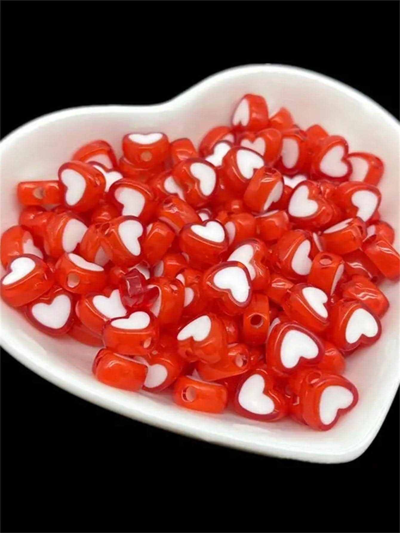1pack Heart Shaped DIY Acrylic Beads | SHEIN USA