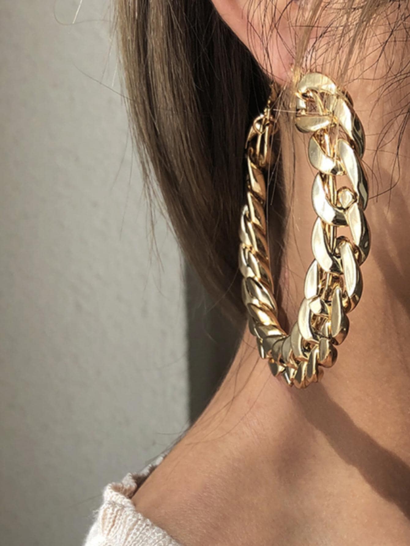 Chain Design Hoop Earrings | SHEIN USA