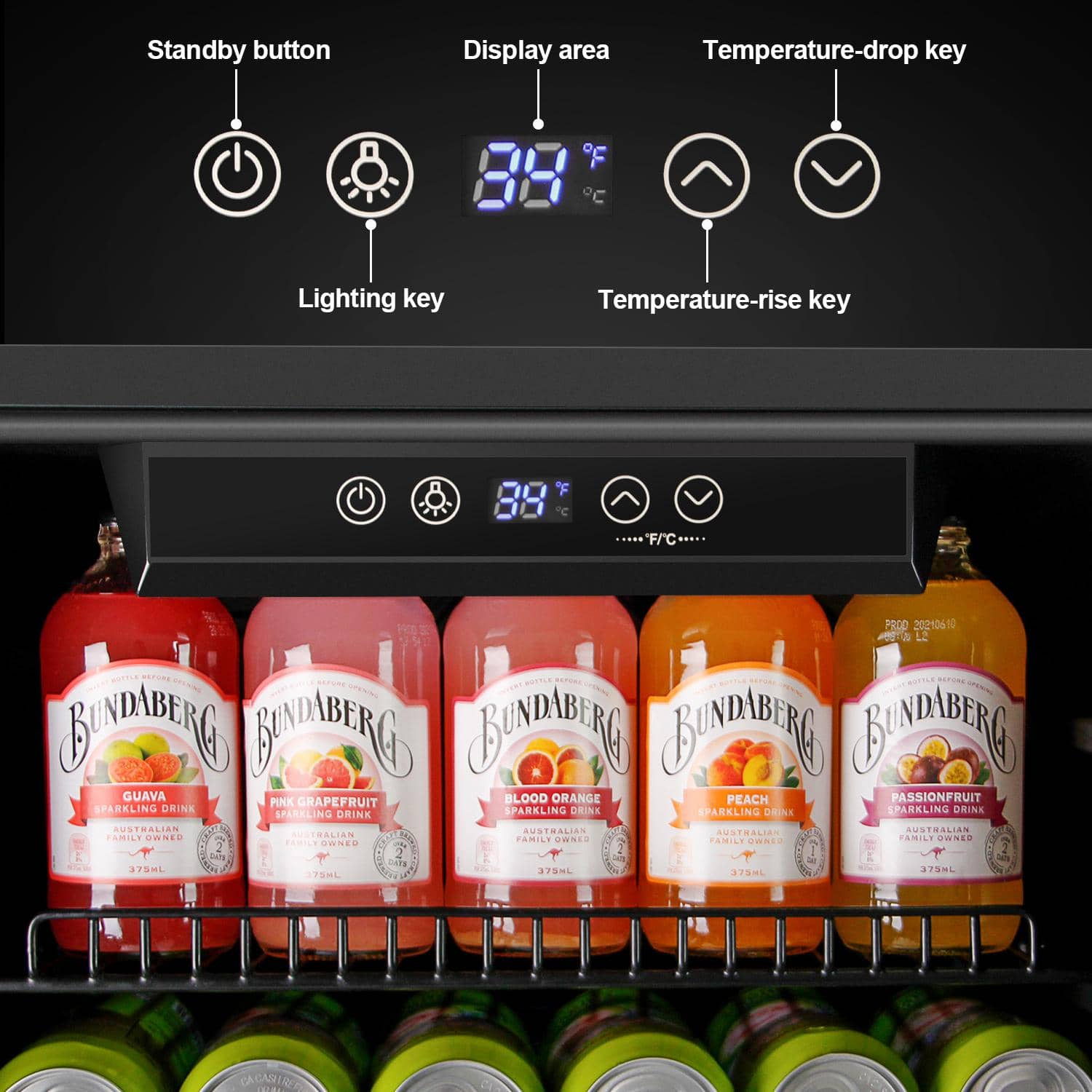 Beverage Refrigerator Cooler, Holds up to 118-Can Mini Fridge with ...