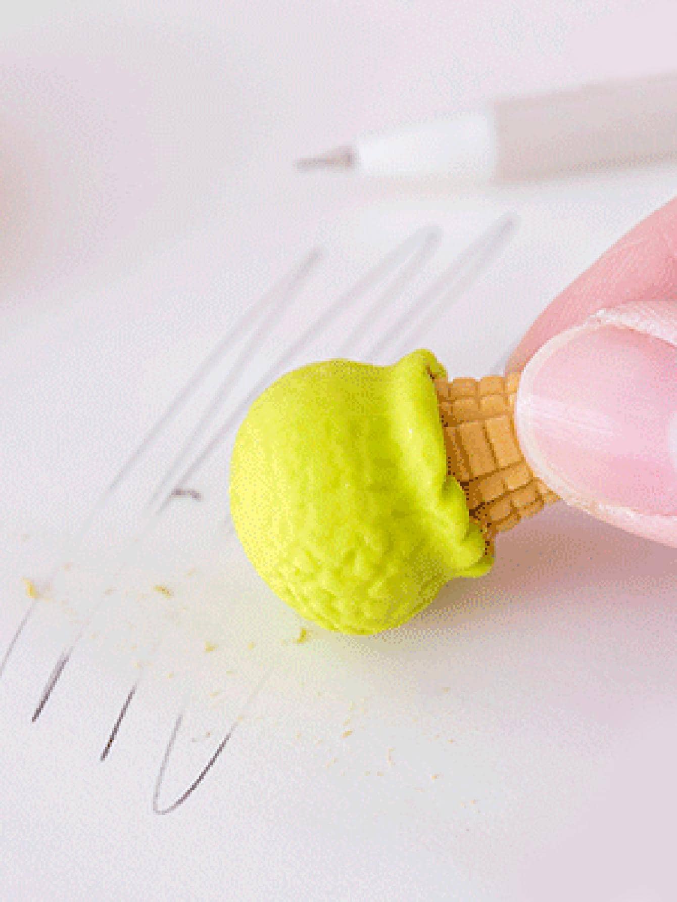 1box Ice Cream Design Eraser, Cartoon Cute Portable Multi-purpose ...