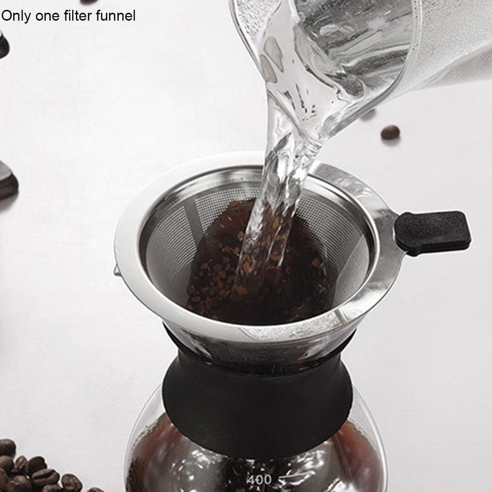 Coffee Filter Funnel Reusable Dripper Stainless Steel Espresso Cone ...