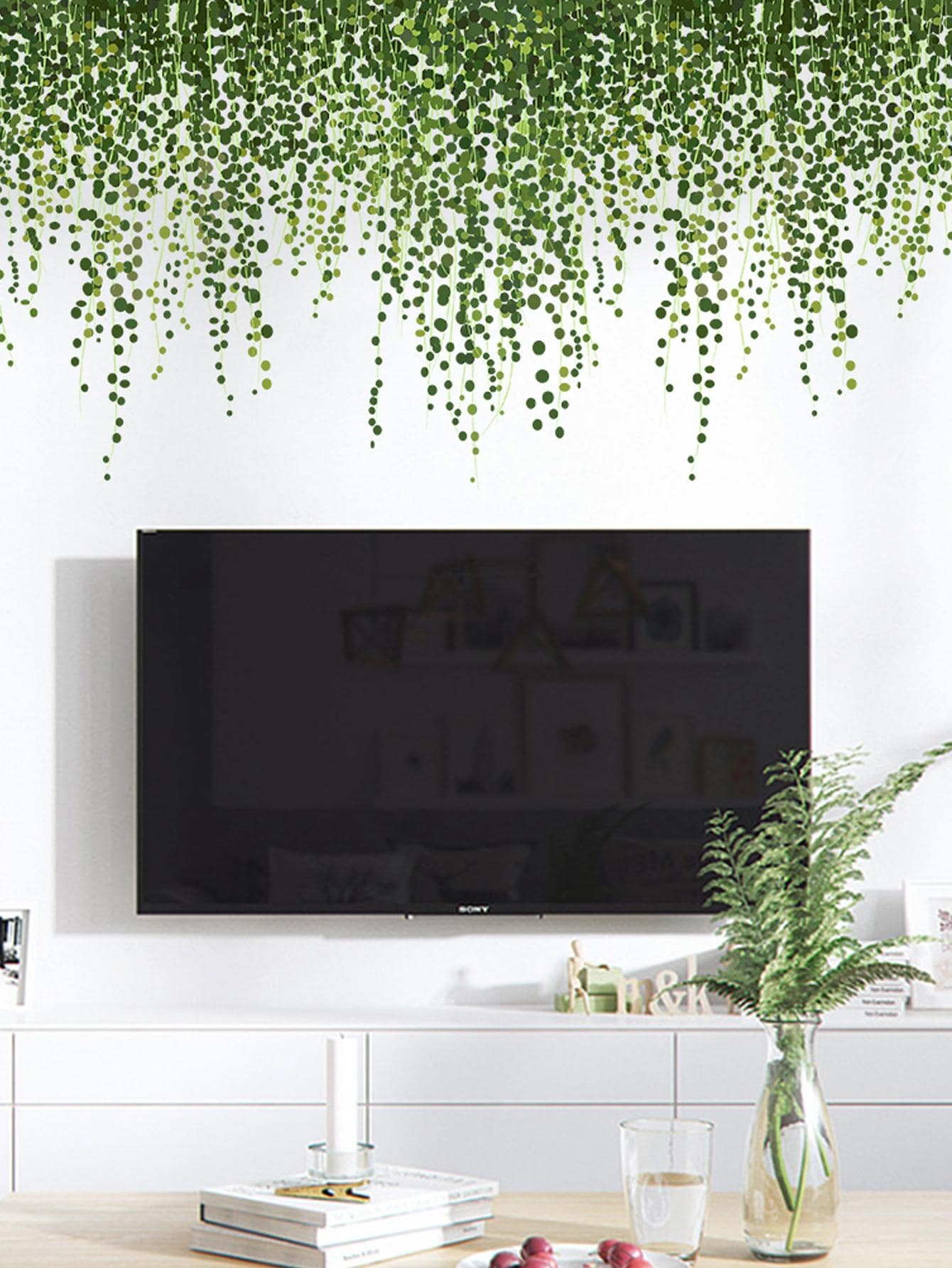 Vine Pattern Wall Sticker, PVC Self Adhesive Wall Art Decal, For Home ...