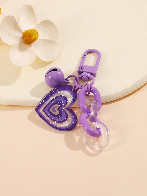 Heart & Bell Charm Keychain | SHEIN USA