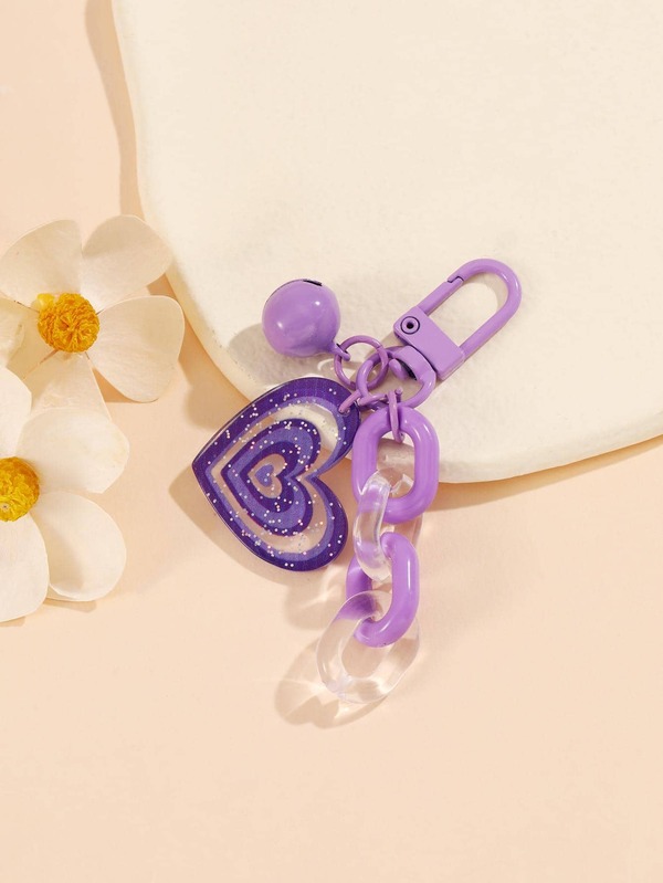 Heart & Bell Charm Keychain | SHEIN USA