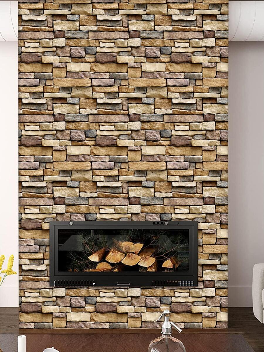 1pc Brick Pattern Self-adhesive Wall Paper, Modern PVC Waterproof Wall ...
