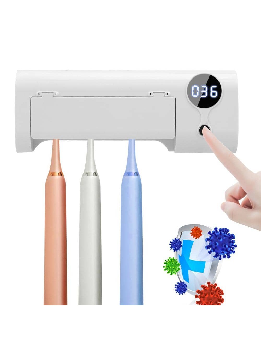 UV Toothbrush Sanitizer, Tooth Brush Sterilizer Cleaner Wall Mounted ...