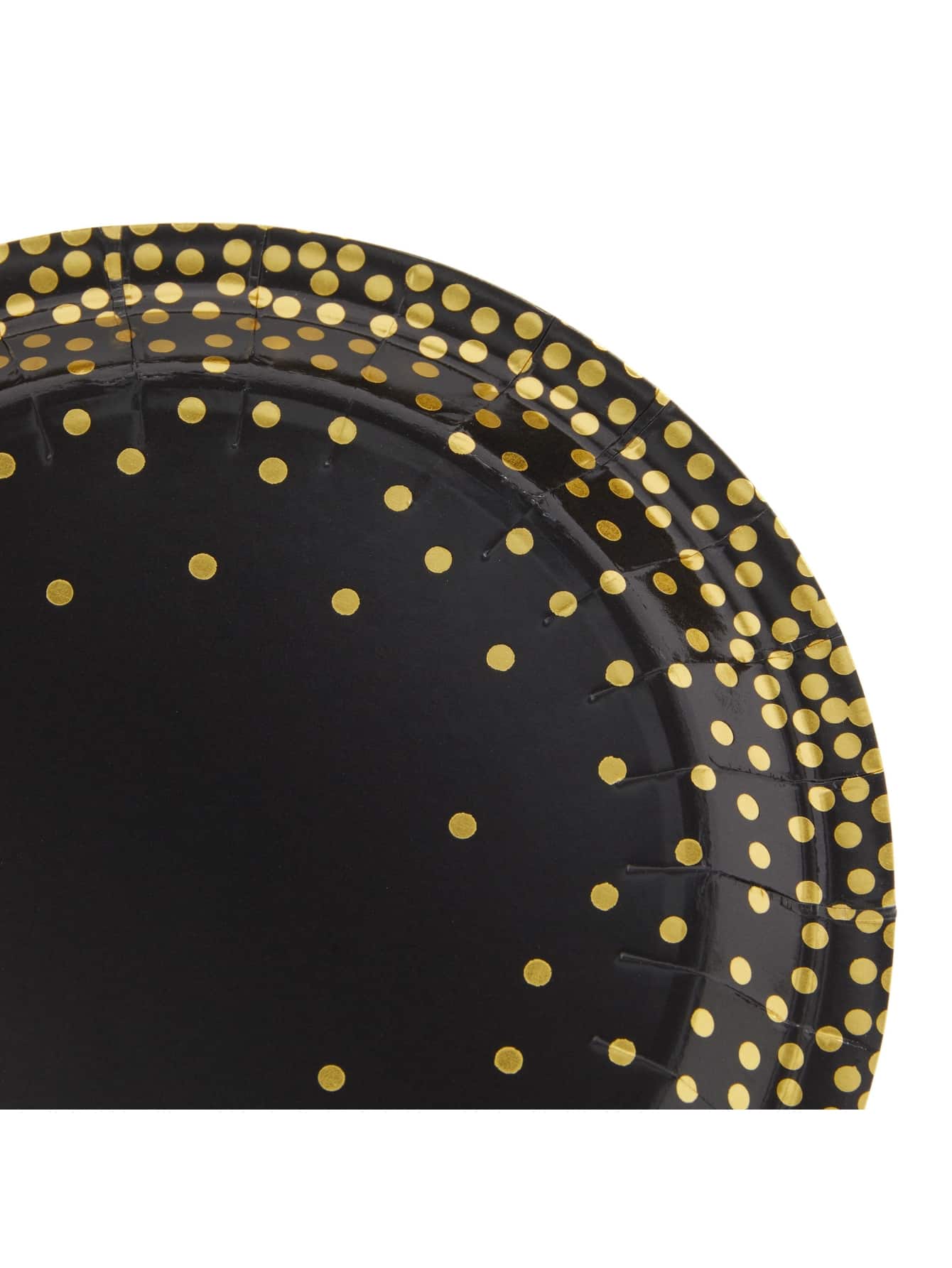 48-Pack Black And Gold Party Plates, 7 Inch Paper Plates For Birthday ...