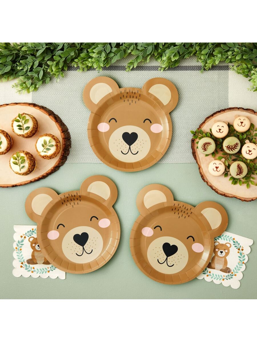 Teddy Bear Paper Plates for Baby Shower Decorations (11 x 11 In, 48 ...