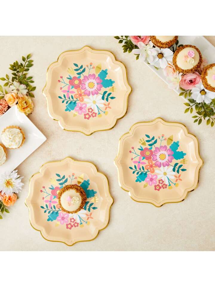 Vintage Floral Paper Plates