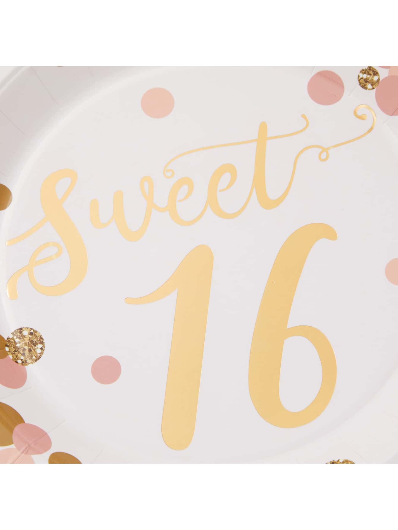 48 Pack Rose Gold and Pink Sweet 16 Birthday Plates for 16th Birthday ...