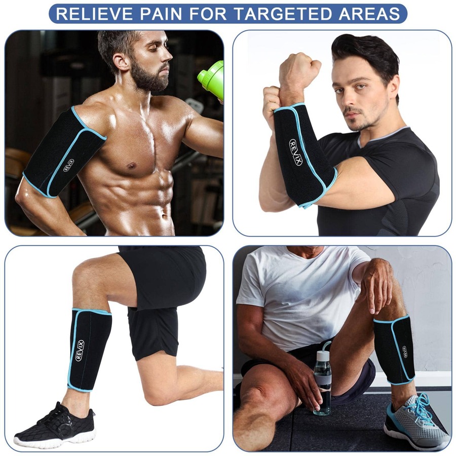 REVIX XL Shin Splint Ice Pack for Injuries Reusable Gel Cold Pack for ...