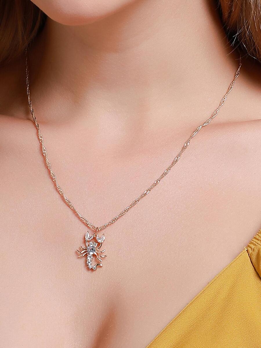 Rhinestone Decor Scorpion Charm Necklace | SHEIN USA