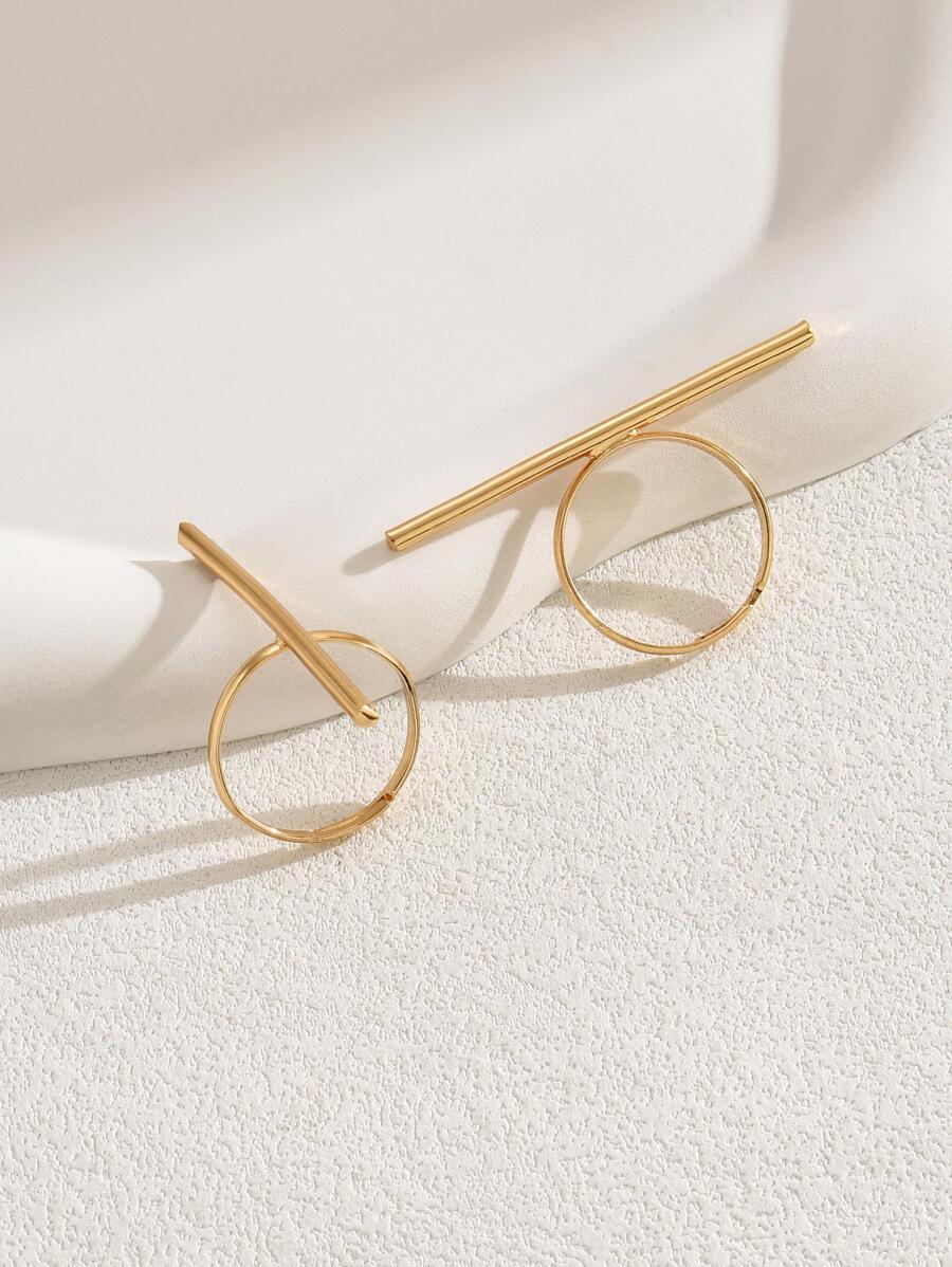 2pcs Simple Metal Fashionable Minimalist Style New Arrival Women's ...