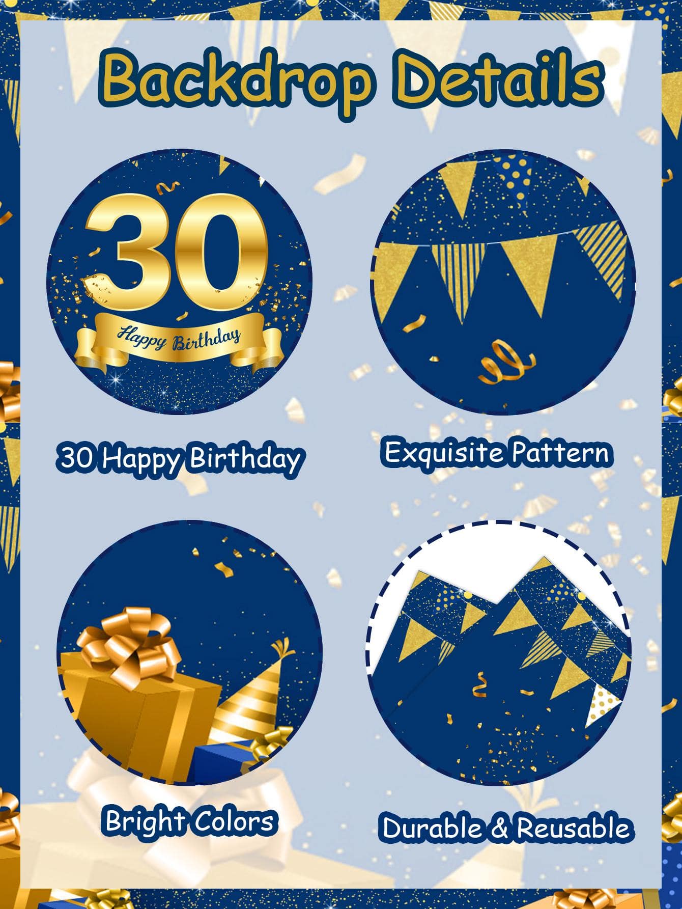 kreatwow 1pc Blue Birthday Banner Decorations, Happy 16th/18th/21th ...