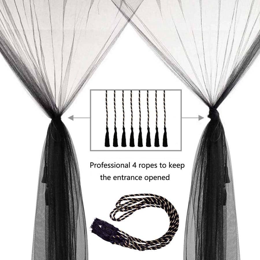 8 Corner Bed Canopy With 100 LED Star String Lights Battery Operated ...