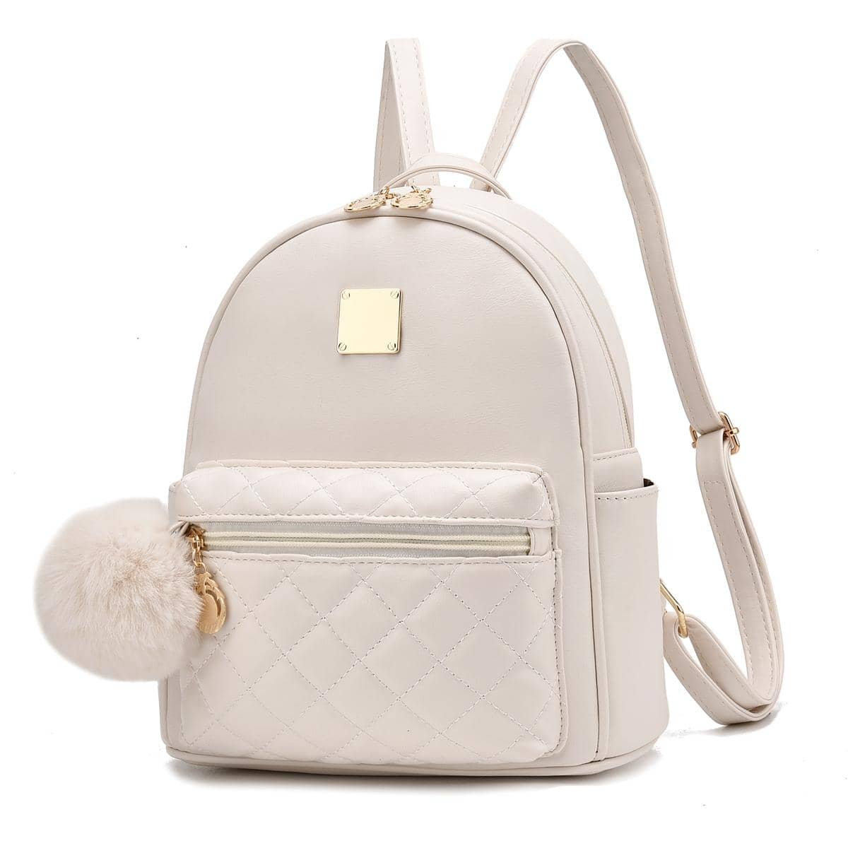 Quilted Mini Leather Backpack Purse For Teen Girls Cute Small Size ...