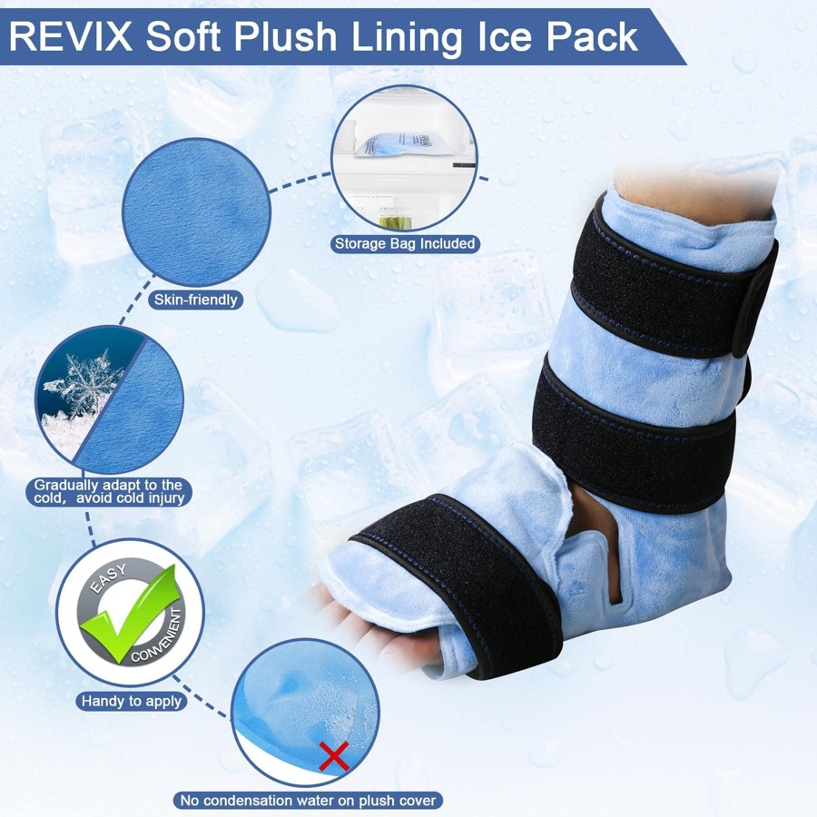 REVIX Ankle Ice Pack Wrap for Foot Pain Relief and Feet Injuries ...