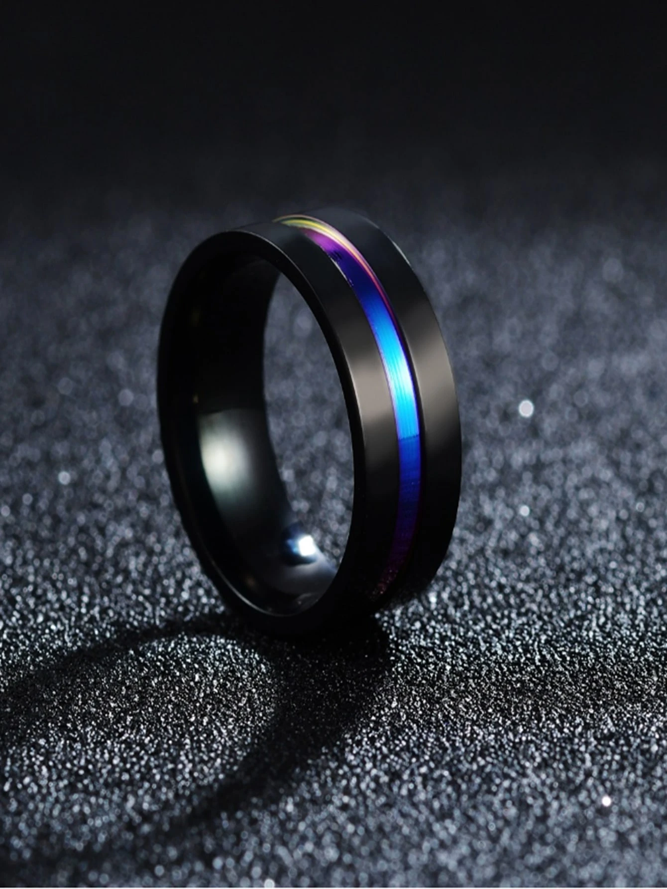 Men Minimalist Ring Titanium Steel Black | SHEIN USA