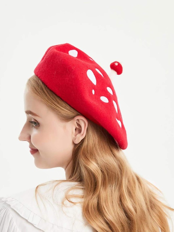 Boina con diseño de seta de lana | Moda de Mujer | SHEIN México