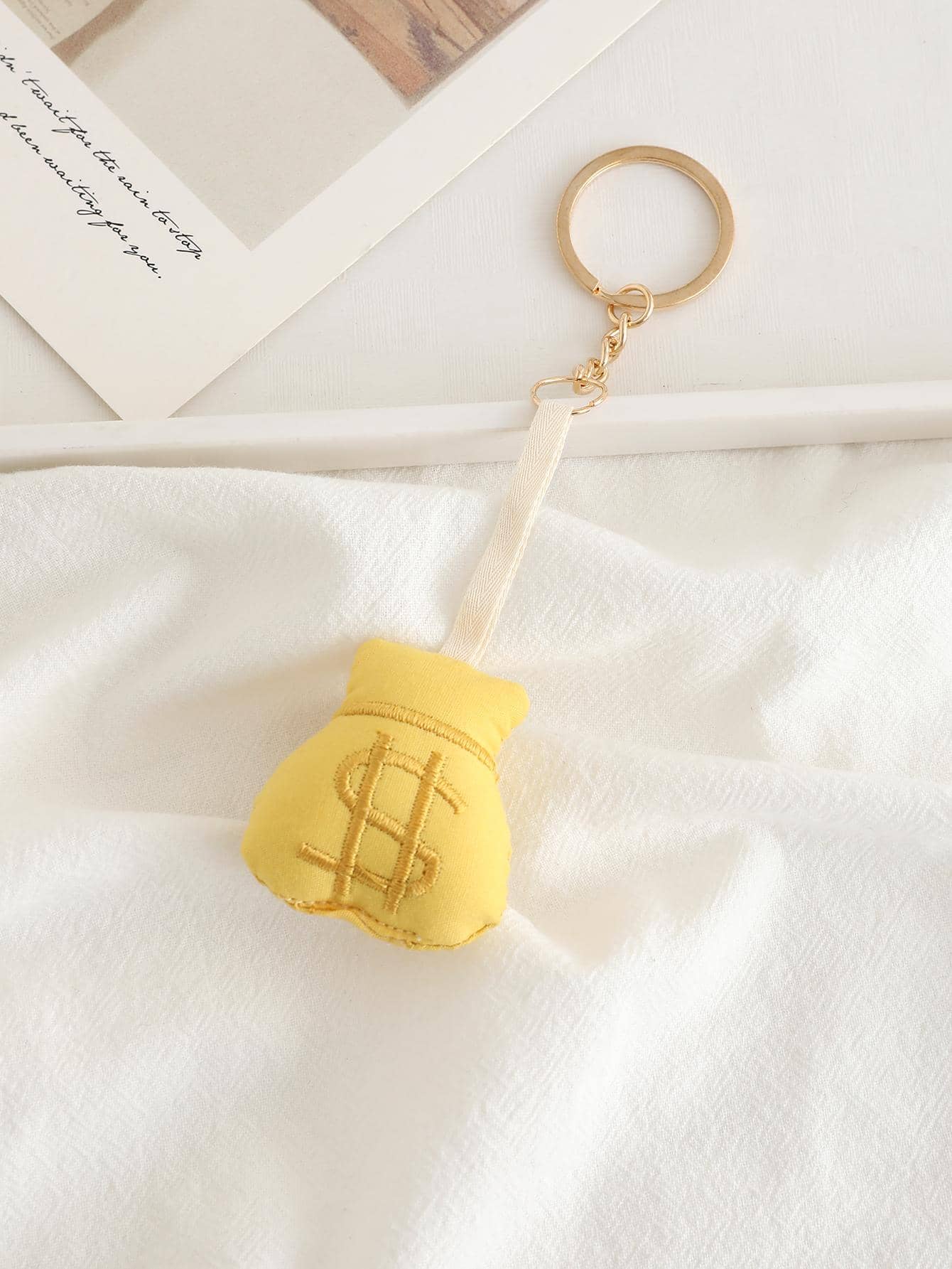 Dollar Embroidered Charm Keychain | SHEIN USA