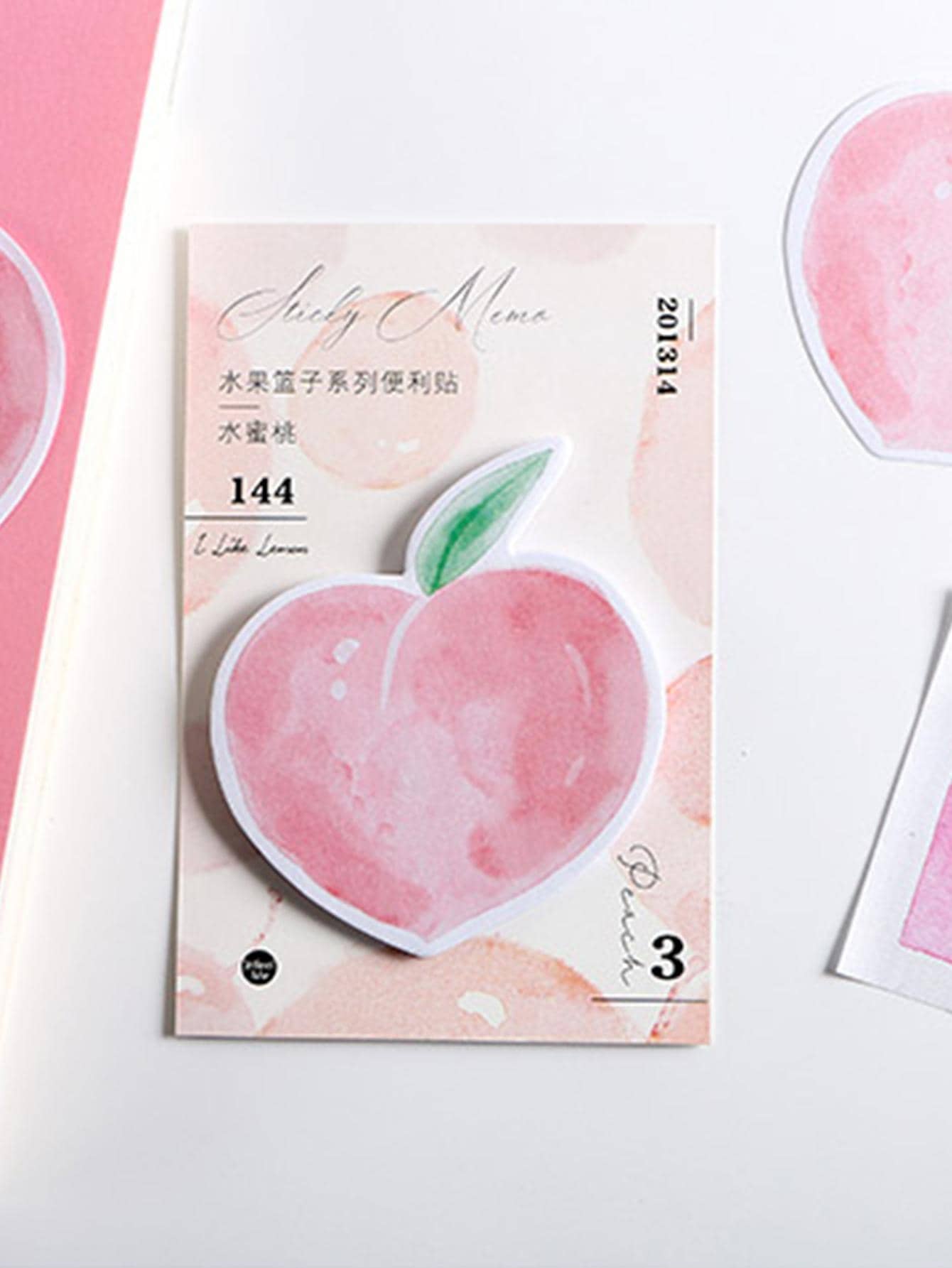 1pc Cartoon Peach Pattern Sticky Note, Creative Plain Paper Easy To ...