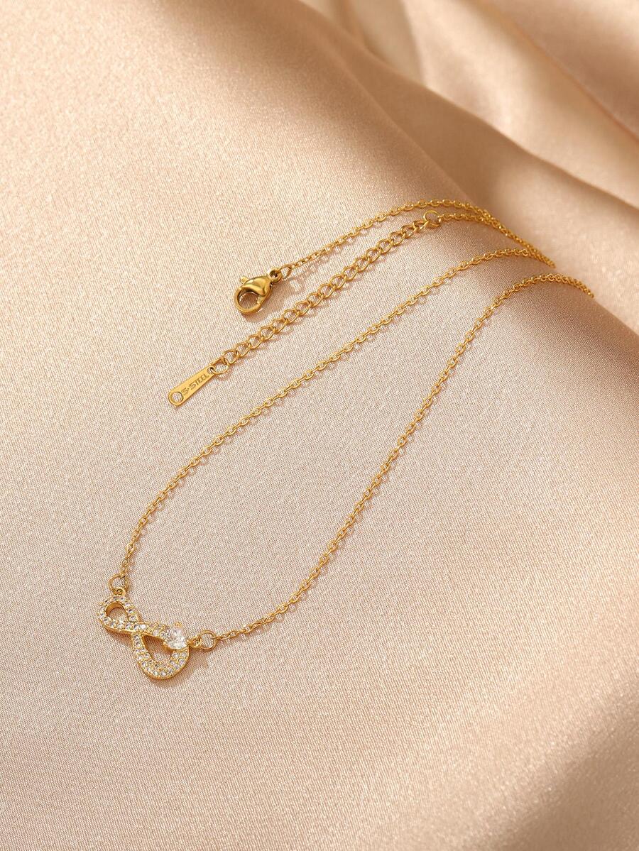 Cubic Zirconia Infinity Symbol Pendant Necklace | SHEIN EUR