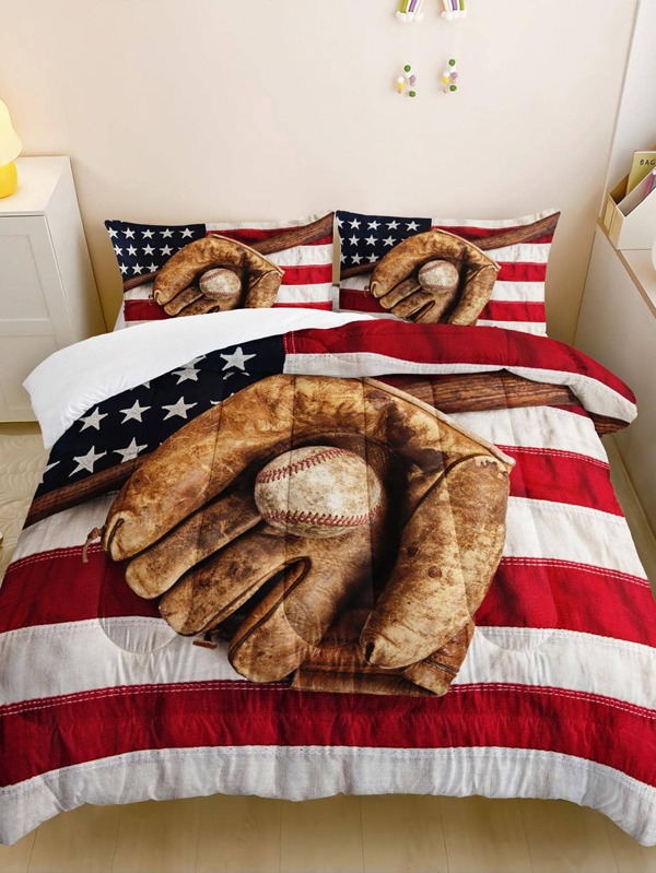 Baseball Bedding Set Comforter for Kids Boys Girls Youth Ball Sports ...