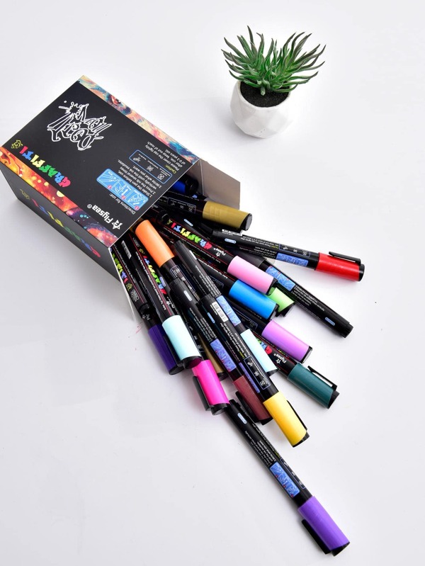 24pcs/set Mixed Color Marker Pen, Simple Drawing Marker For School ...