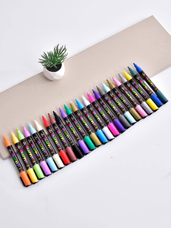 24pcs/set Mixed Color Marker Pen, Simple Drawing Marker For School ...