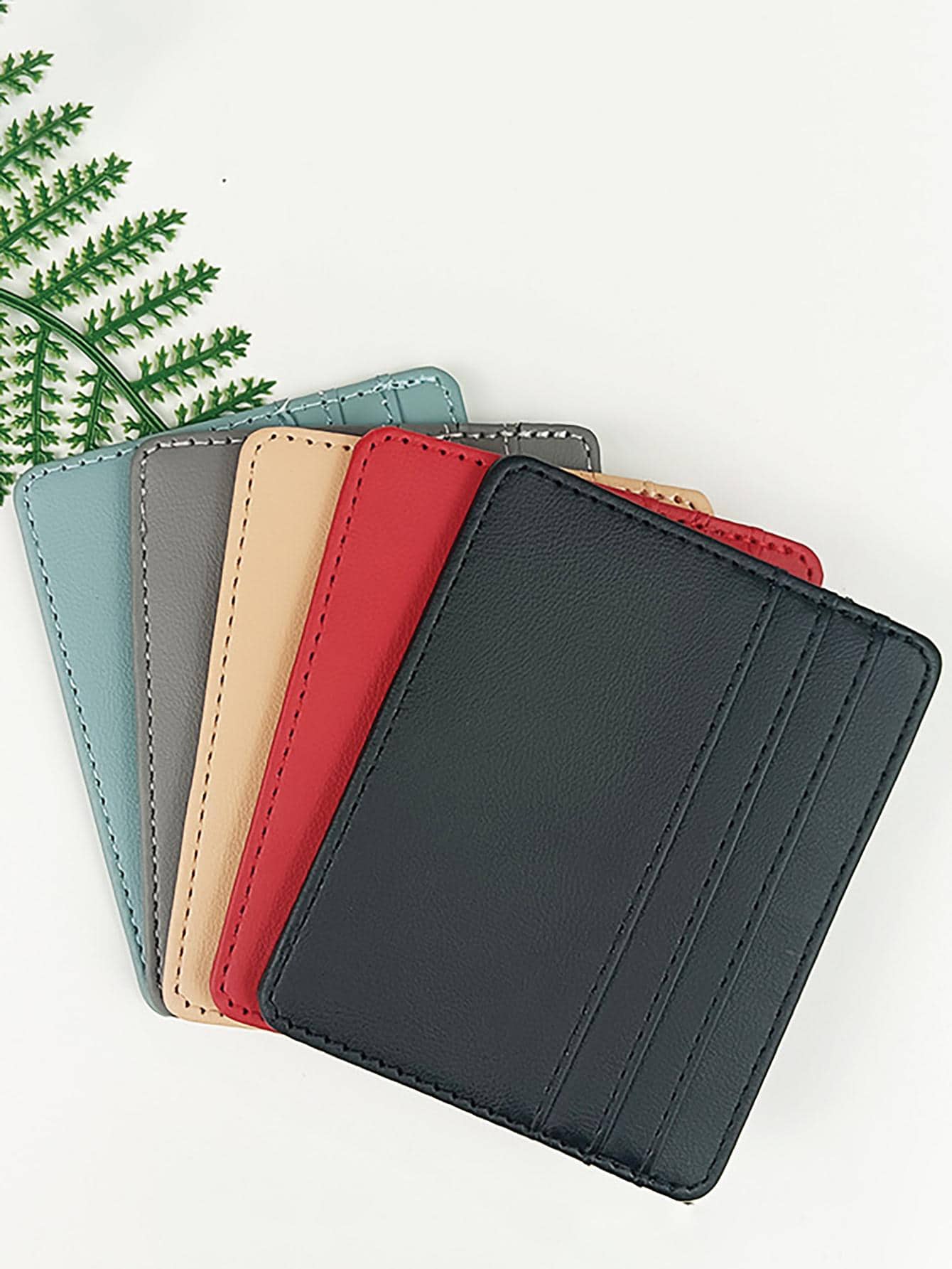 1pc Blue Minimalist Stitch Detail Lightweight Portable Card ID Card ...