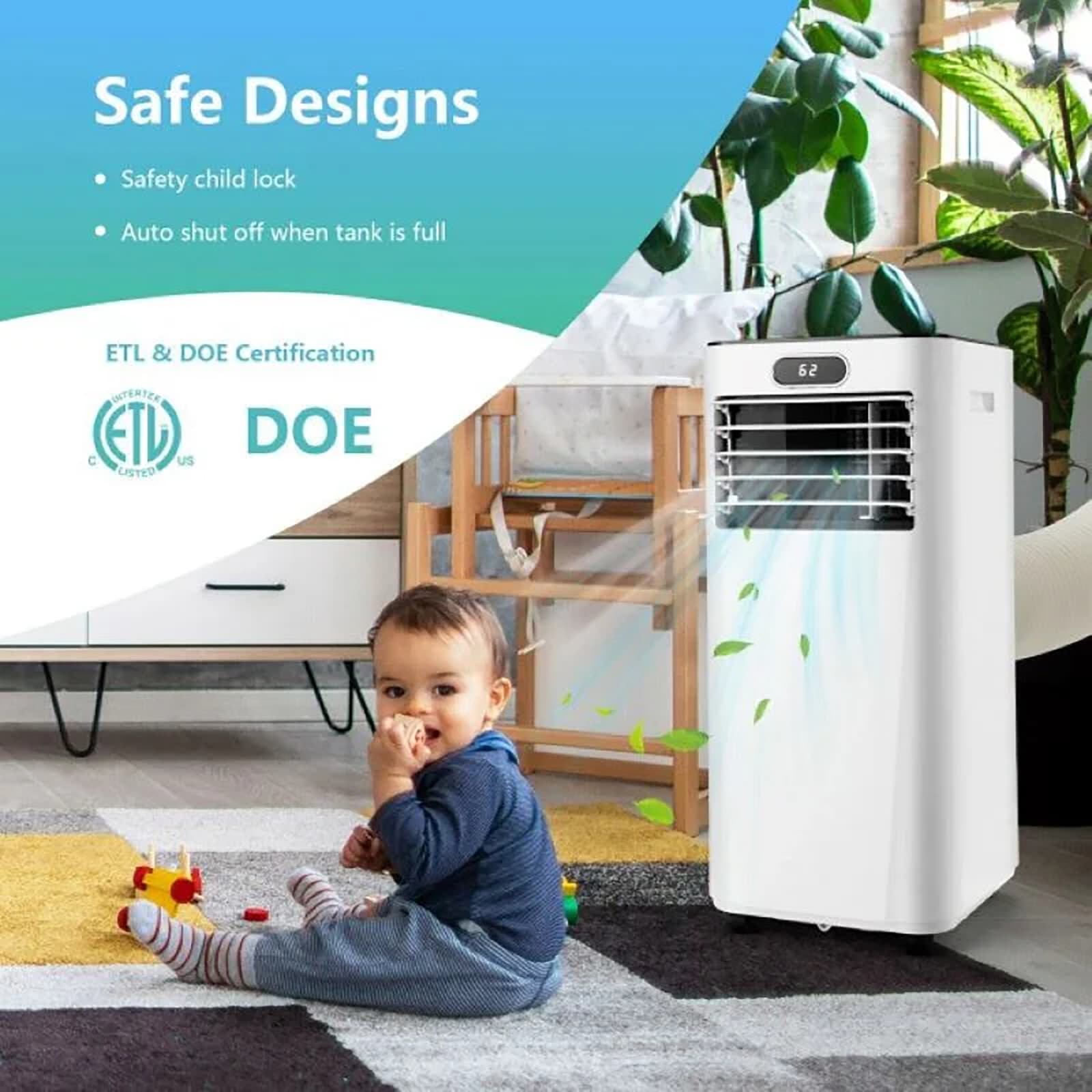 Portable Air Conditioners with Remote Control, 3 in 1 Room Air ...