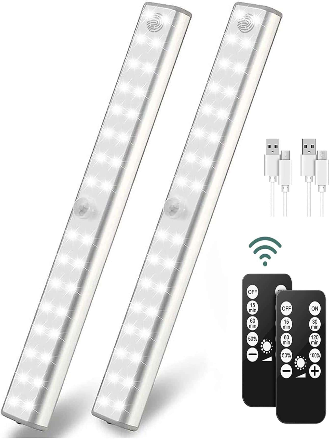 32 LED Remote Contorl Under Cabinet Lighting Wireless, Rechargeable ...