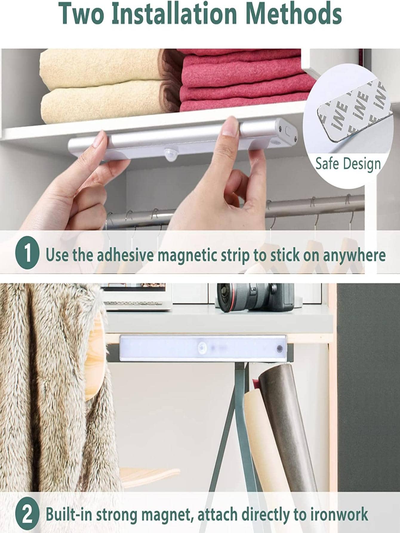 32 LED Remote Contorl Under Cabinet Lighting Wireless, Rechargeable ...