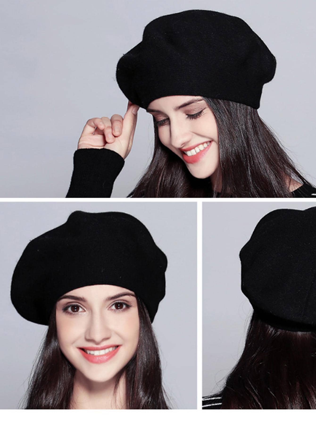 1pc Women's Premium Knitted Beret With Elasticity, Material And Elastic ...
