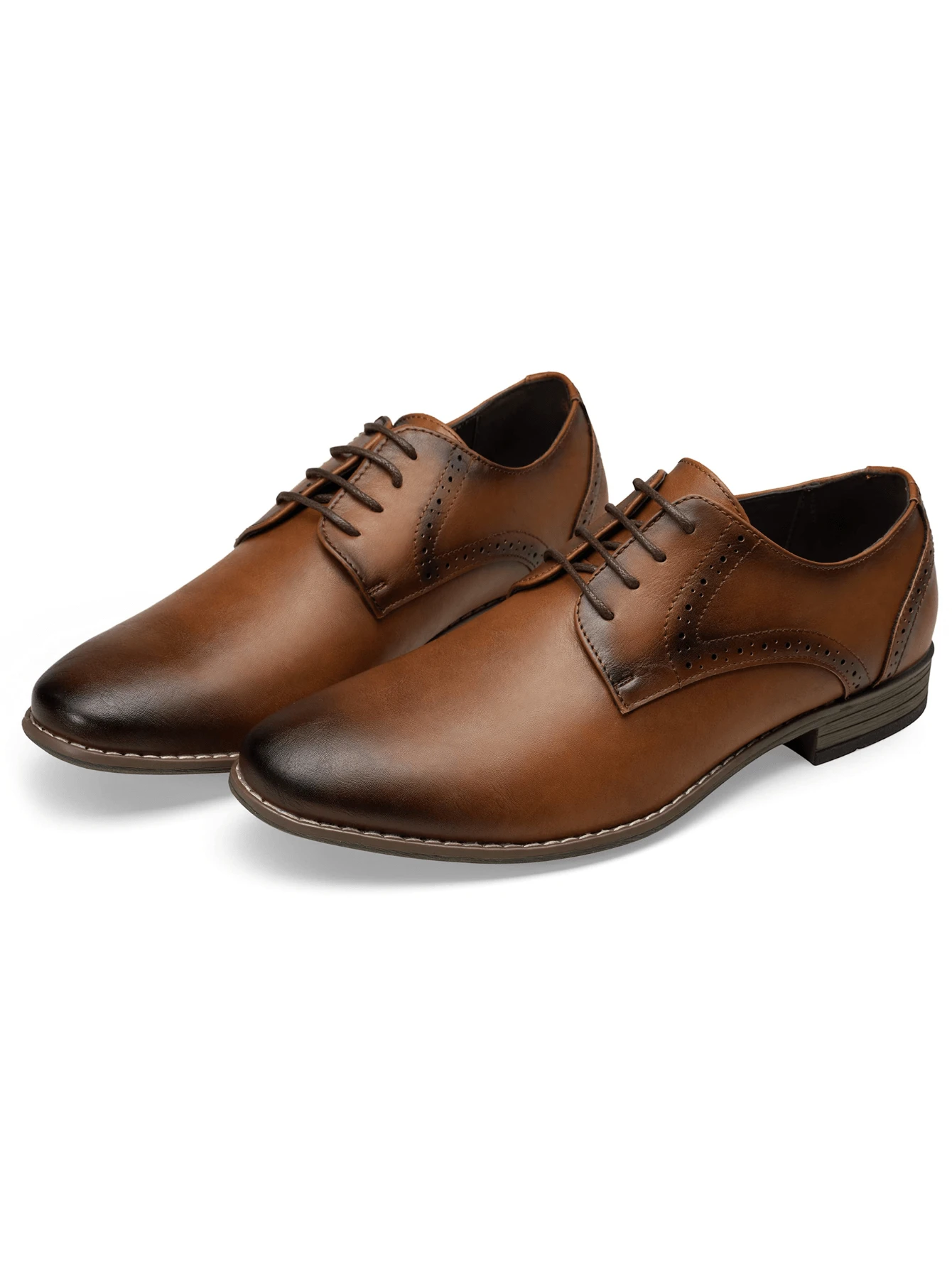 SHOESMALLMen's Dress Shoes Brown Oxford Classic Plain Shoes Toe Brogue ...