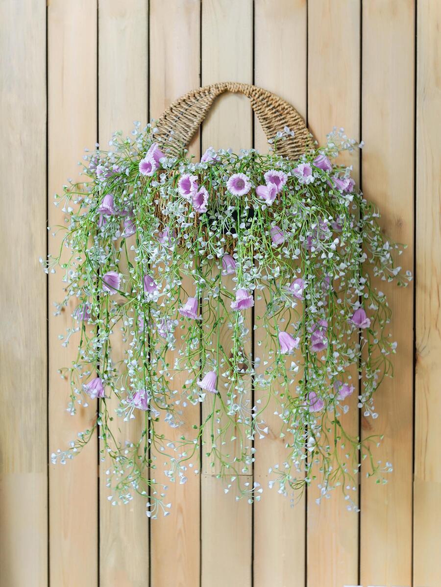 1 peça de flor de sino de primavera artificial e videira de salgueiro ...