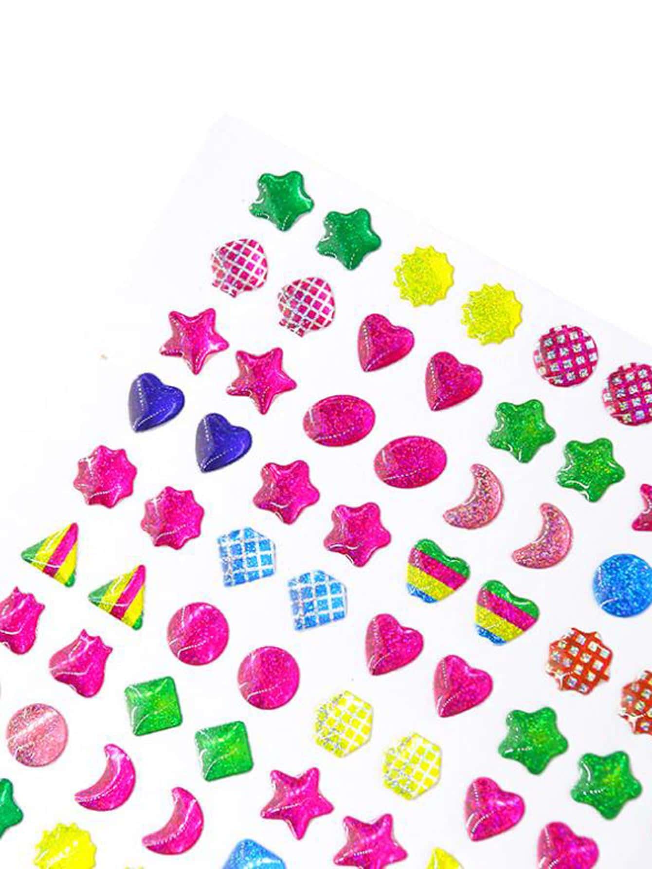 Heart Star Moon Stickers For Children's Reward, Crystal Dropping 3D ...