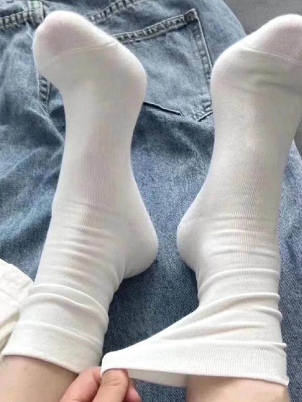 5pairs Solid Crew Socks | SHEIN USA